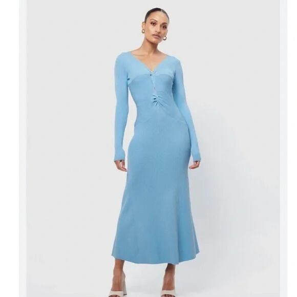 Mossman | Dresses | Nwt Mossman Twist And Turn Knit Midi Dress In Sky ...